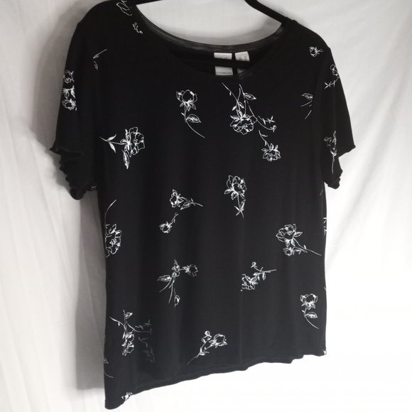 Emma James | Tops | Womens Xl Emma James White Roses Blouse | Poshmark